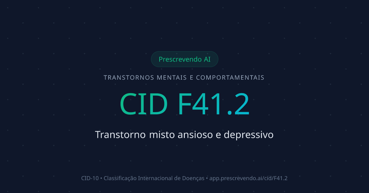 CID F41.2 - Transtorno misto ansioso e depressivo | CID-10 ...